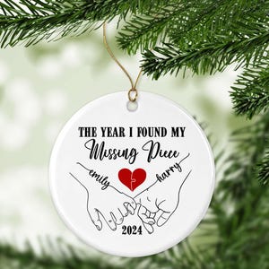The Year I Found My Missing Piece Couples Heart Puzzle Ornament ...