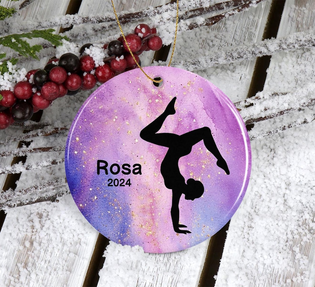 Gymnastics Christmas Ornament Gymnast Tumbling Silhouette Christmas ...