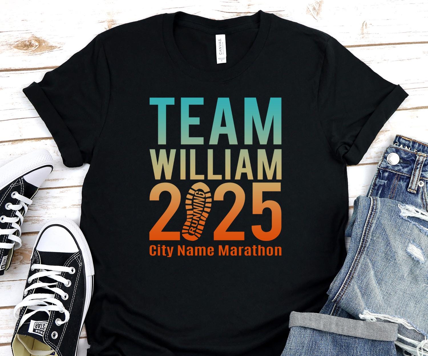 Custom Marathon Support Crew Shirt, Supporter Team Group T-shirt ...