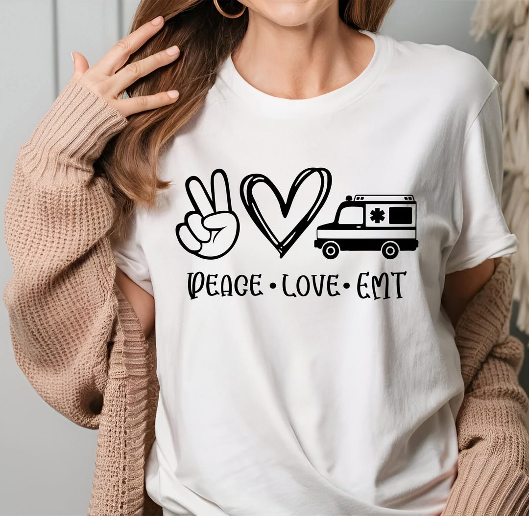Peace Love EMT Paramedic Shirt, EMT Shirt, Paramedic Shirt, EMT ...