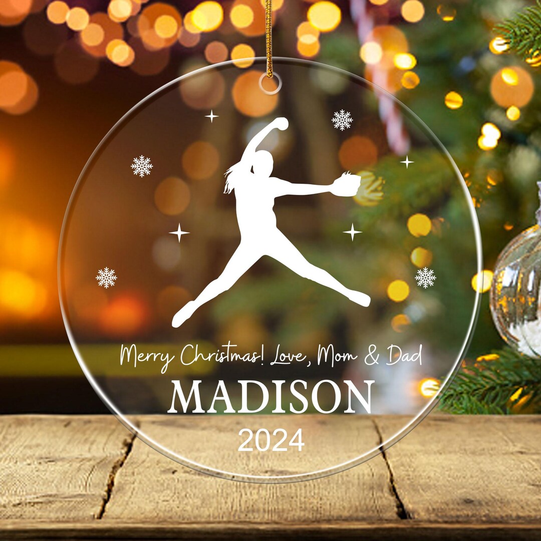 Personalized Softball Pitcher Ornament, Softball Pitcher Gifts ...