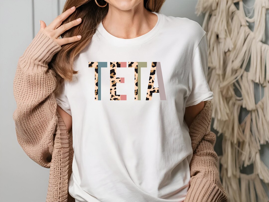 Teta Shirt, Leopard Print Teta Sweatshirt, Grandma Shirt, New Teta ...