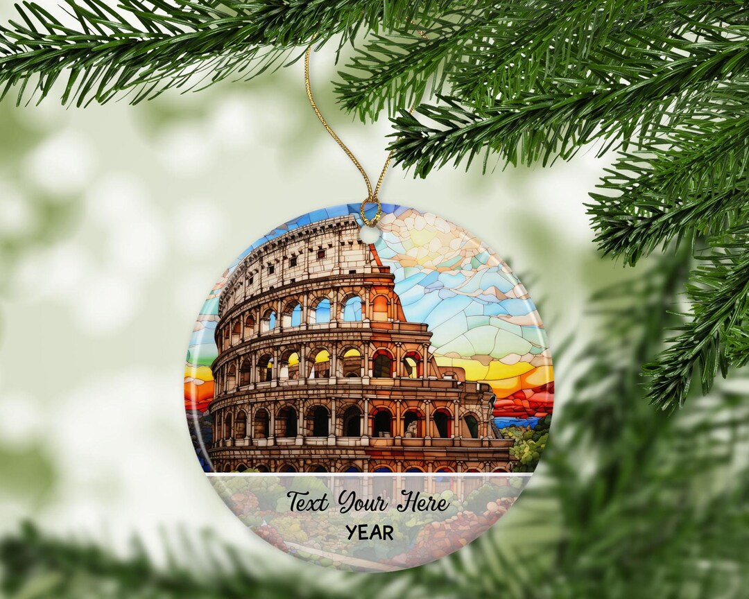 Personalized Italy Colosseum Rome Ornament, City Travel Souvenir ...