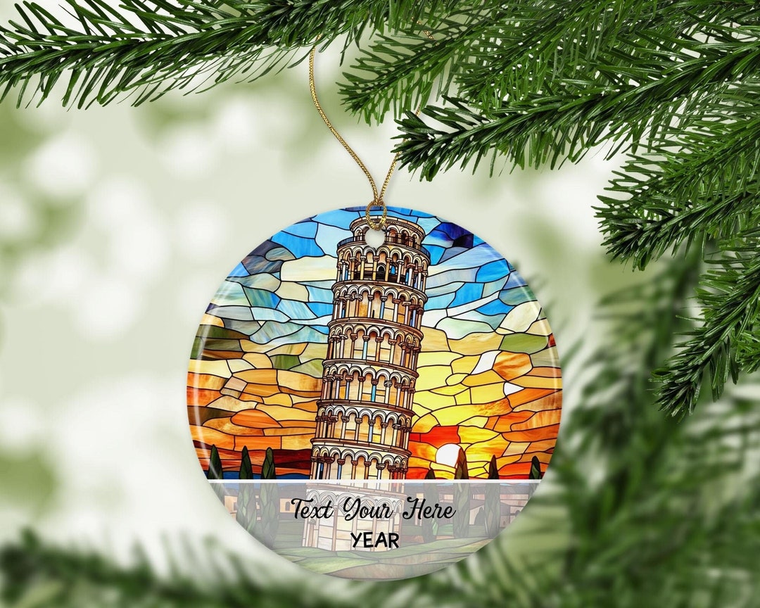 Personalized Pisa Italy Landscape Ornament, Italy Christmas Ornament ...