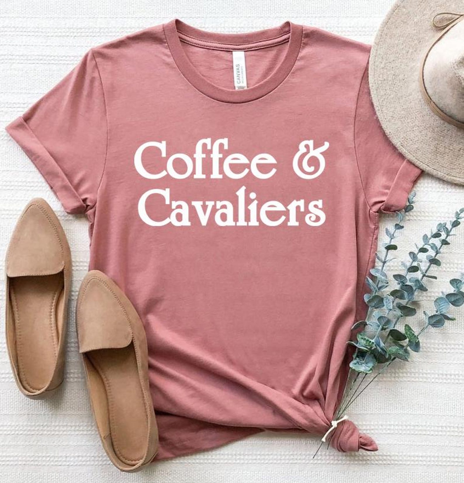 Coffee and Cavaliers Shirt, Coffee Lover Shirt, Dog Lover Tshirt ...