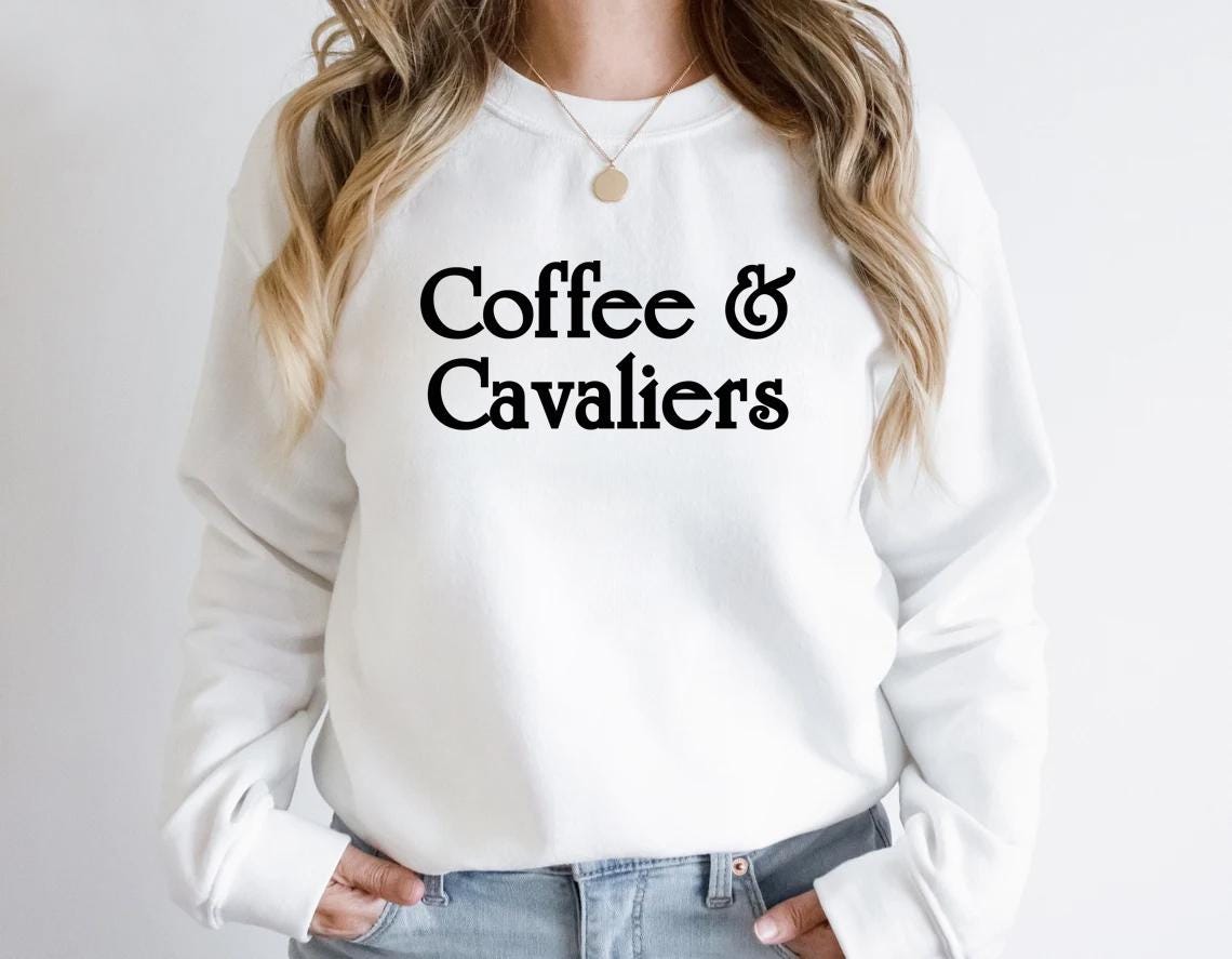 Coffee and Cavaliers Shirt, Coffee Lover Shirt, Dog Lover Tshirt ...