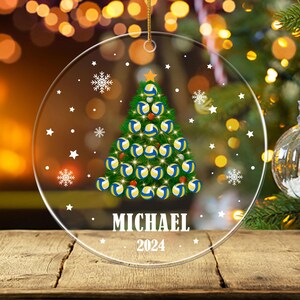 Personalized Volleyball Christmas Tree Ornament - Volleyball Team Gift ...