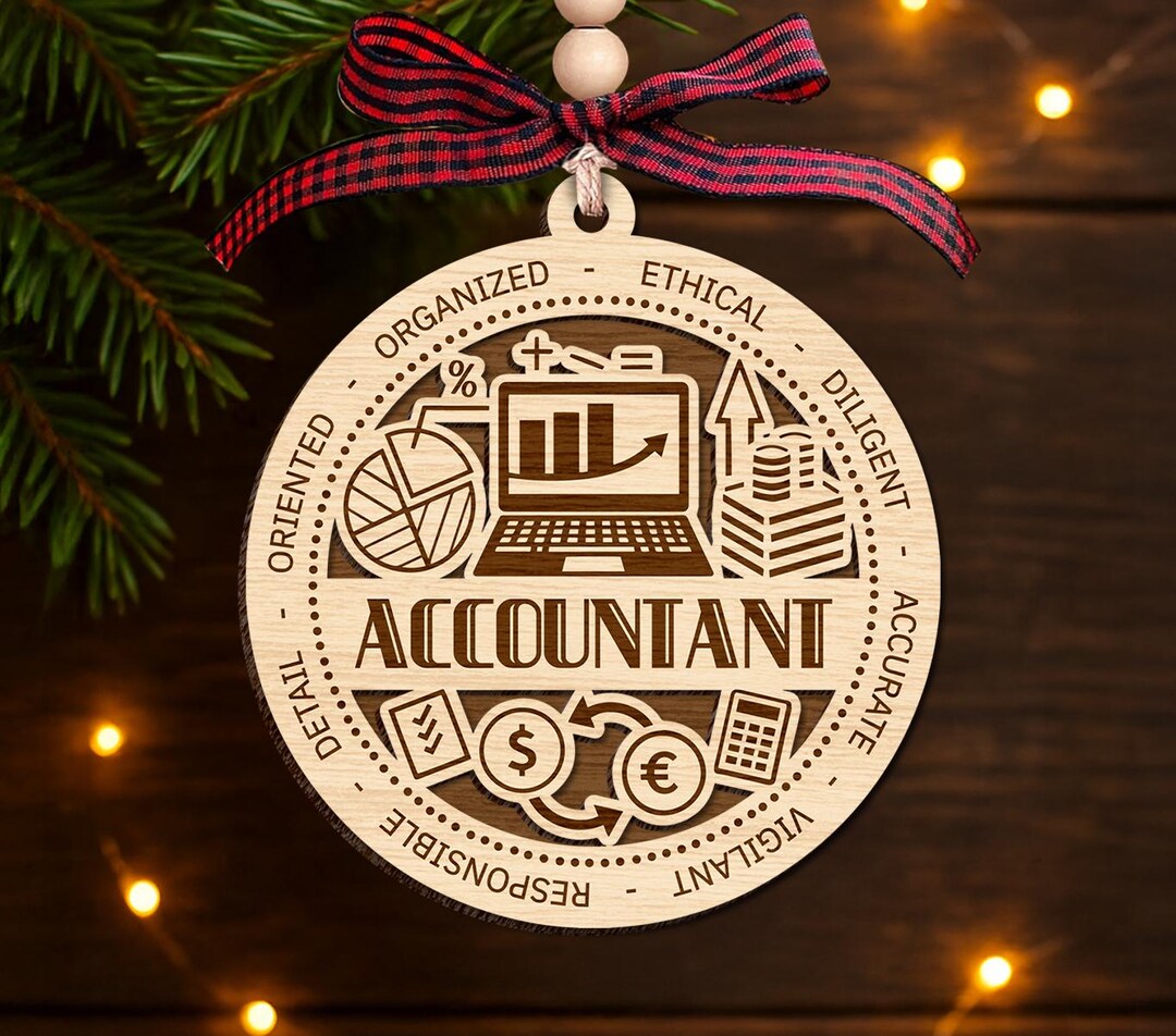 Accountant Ornament 2 Layer Wood Design - Theme Holiday Decor for ...
