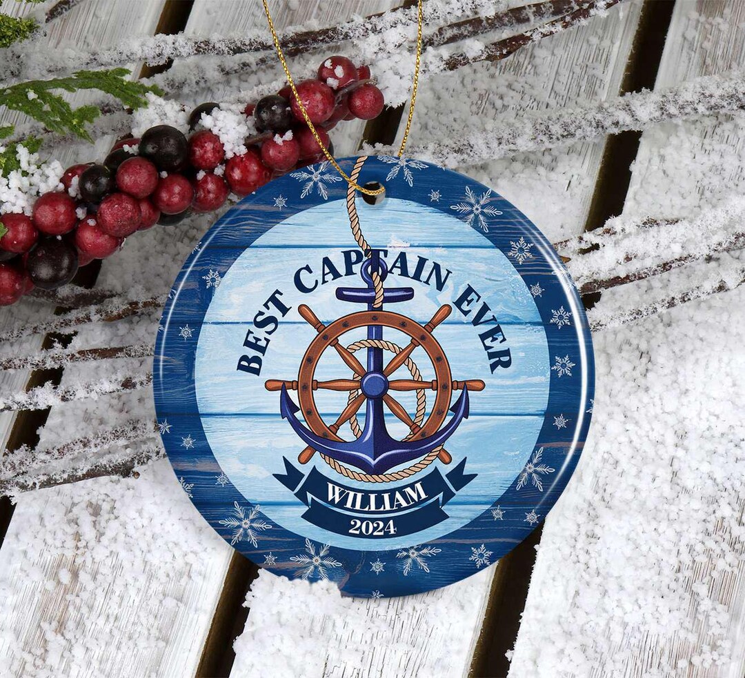 Best Captain Ever Ornament Christmas - Personalized Captain Sailing and ...
