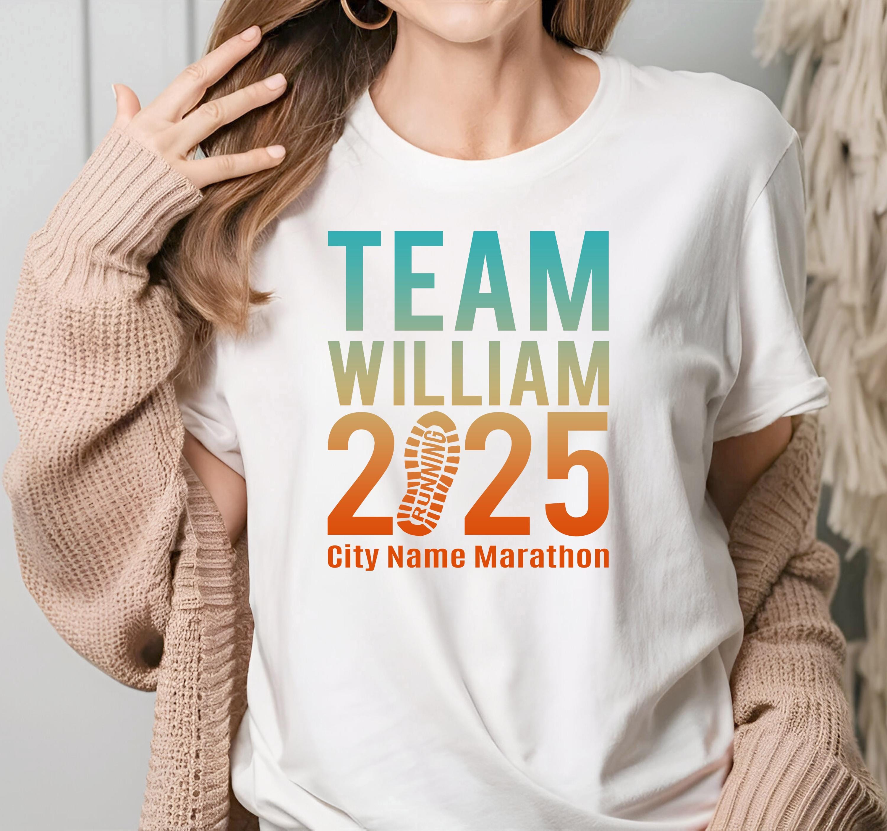 Custom Marathon Support Crew Shirt, Supporter Team Group T-shirt ...