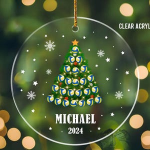 Personalized Volleyball Christmas Tree Ornament - Volleyball Team Gift ...