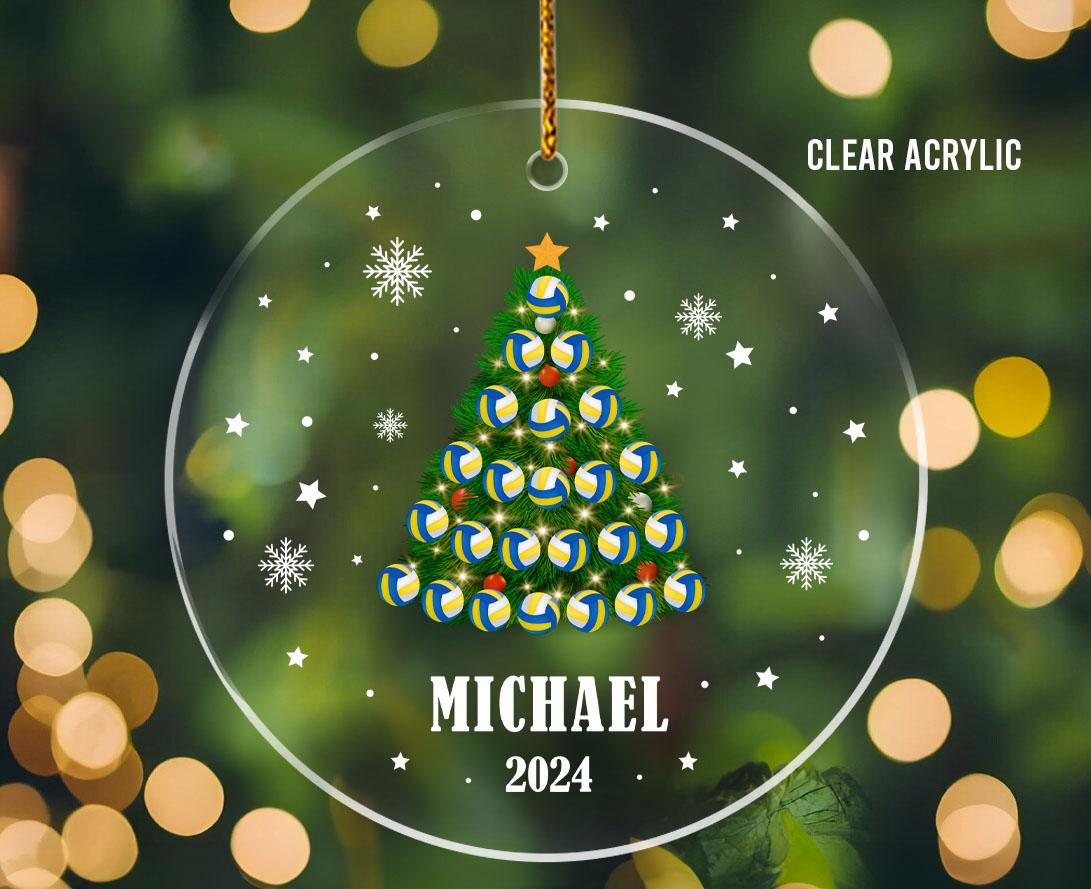 Personalized Volleyball Christmas Tree Ornament - Volleyball Team Gift ...