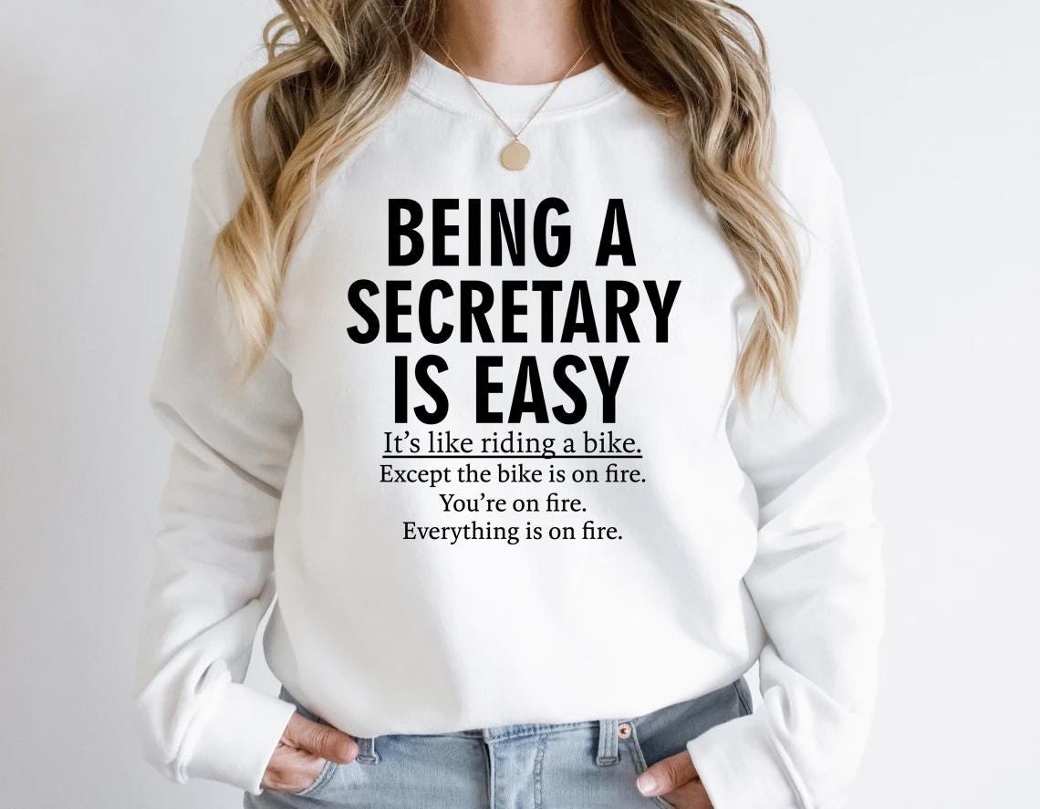 Being A Secretary is Easy Shirt, Funny Secretary Sweatshirt, Cute ...