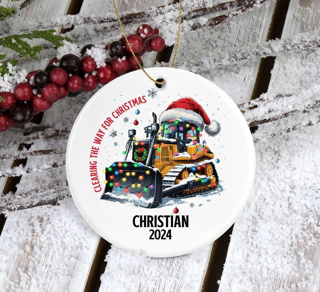 Personalized Boys Bulldozer Christmas Ornament - Custom Boy Bulldozer ...
