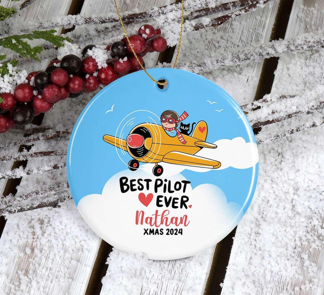 Best Pilot Ever Ornament Christmas - Personalized Pilot Ornaments Xmas ...
