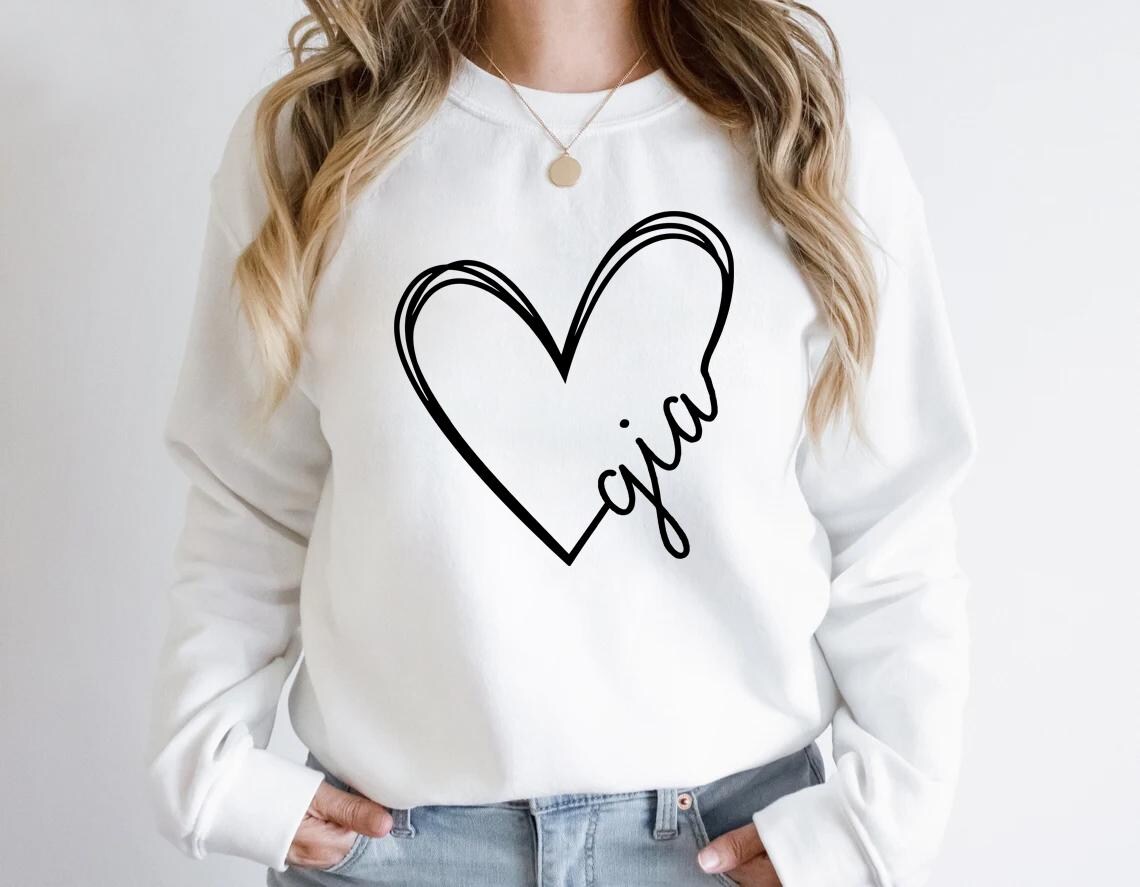 Gia Heart Shirt, Gia Sweatshirt, Gift Gia, Cute Gia Shirt, Idea Gift ...