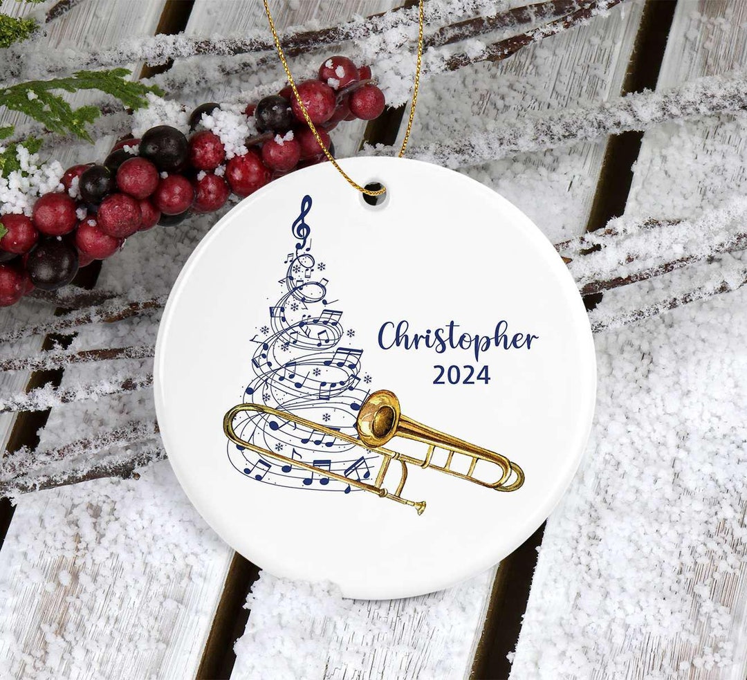 Trombone Christmas Ornament - Trombone Musical Instruments Ornament ...