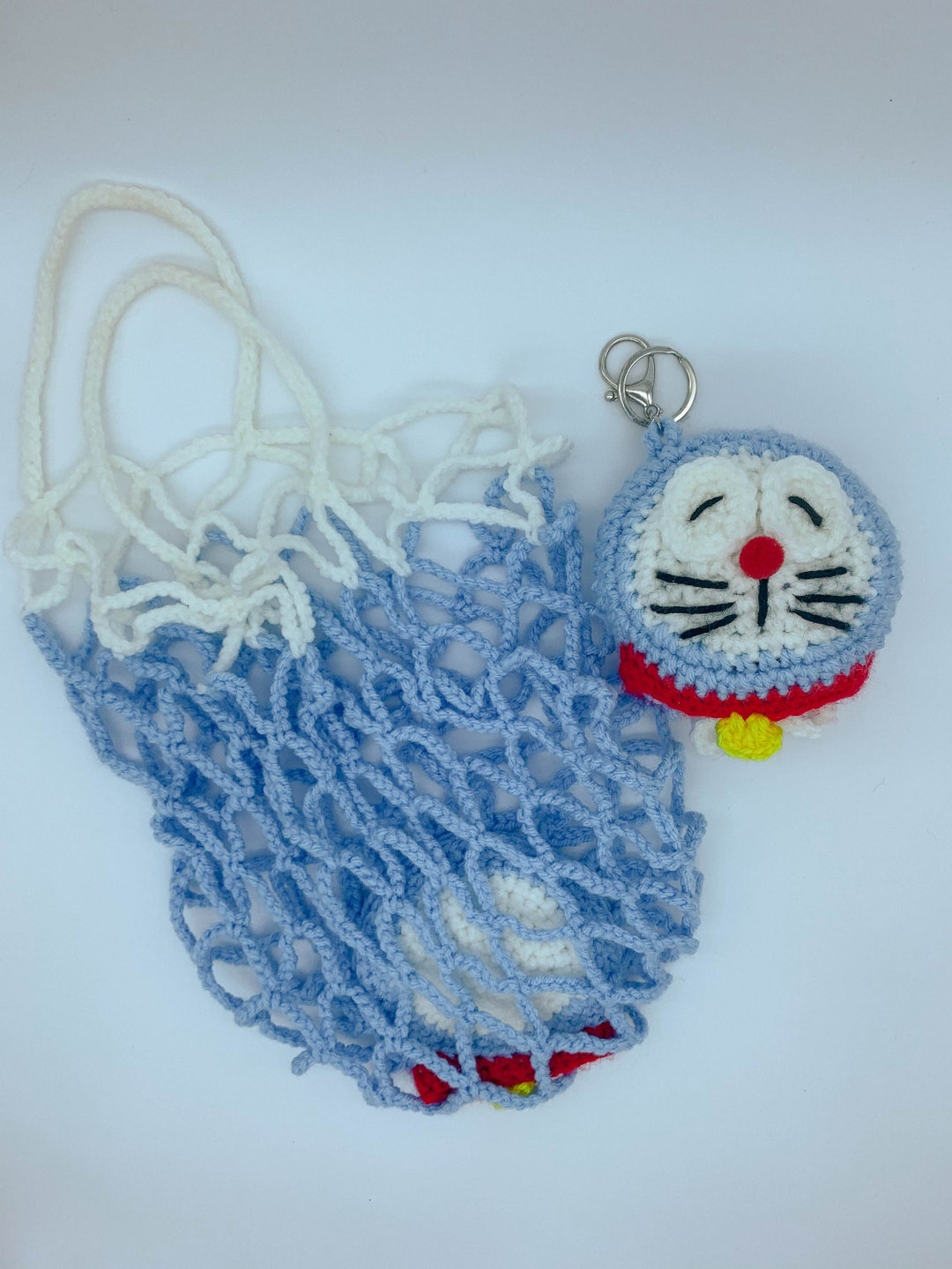 Doraemon Bag Charm & Crochet Mesh Shopping Bag - Etsy