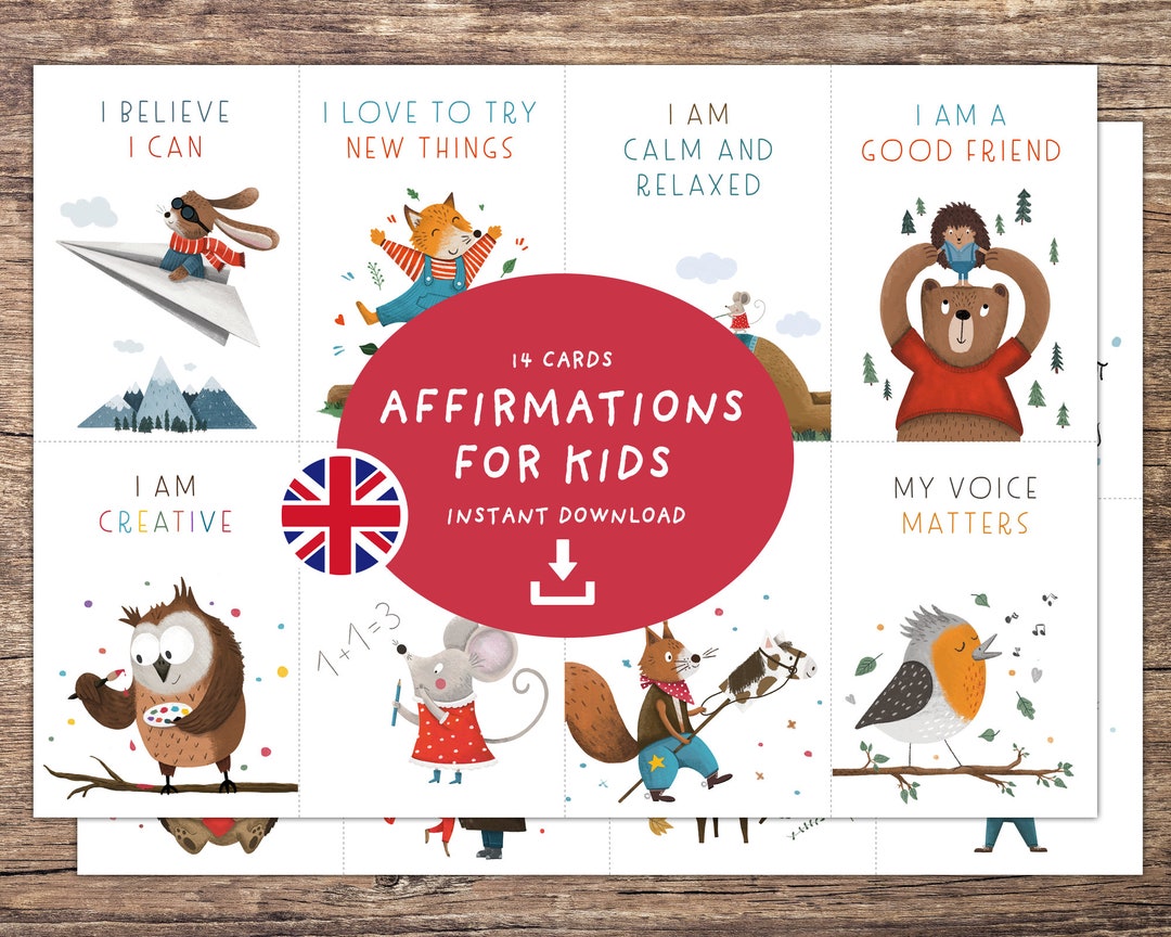 Affirmation Cards for Kids Digital Children's Positive Affirmation ...