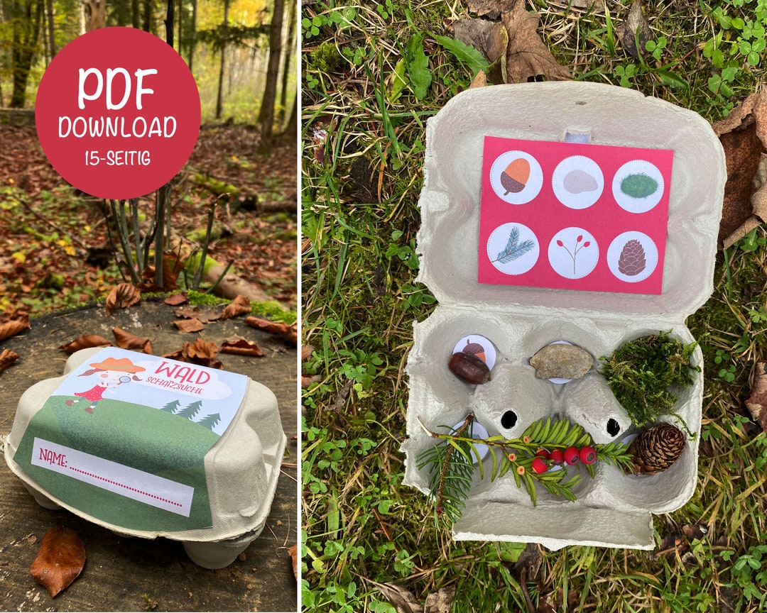 Waldschatzsuche Eierkarton 15-seitiges PDF Waldgeburtstag - Etsy.de