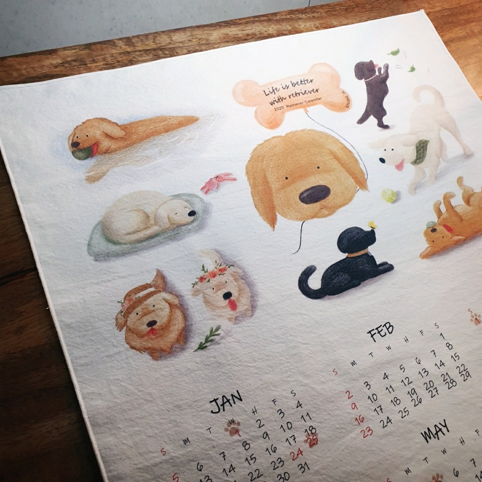 2021 Retriever Calendar 2021 Dog Calendar 2021 Colored - Etsy