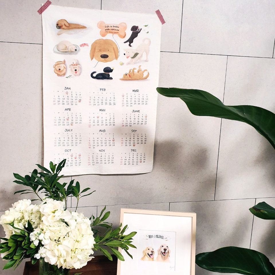 2021 Retriever Calendar 2021 Dog Calendar 2021 Colored - Etsy