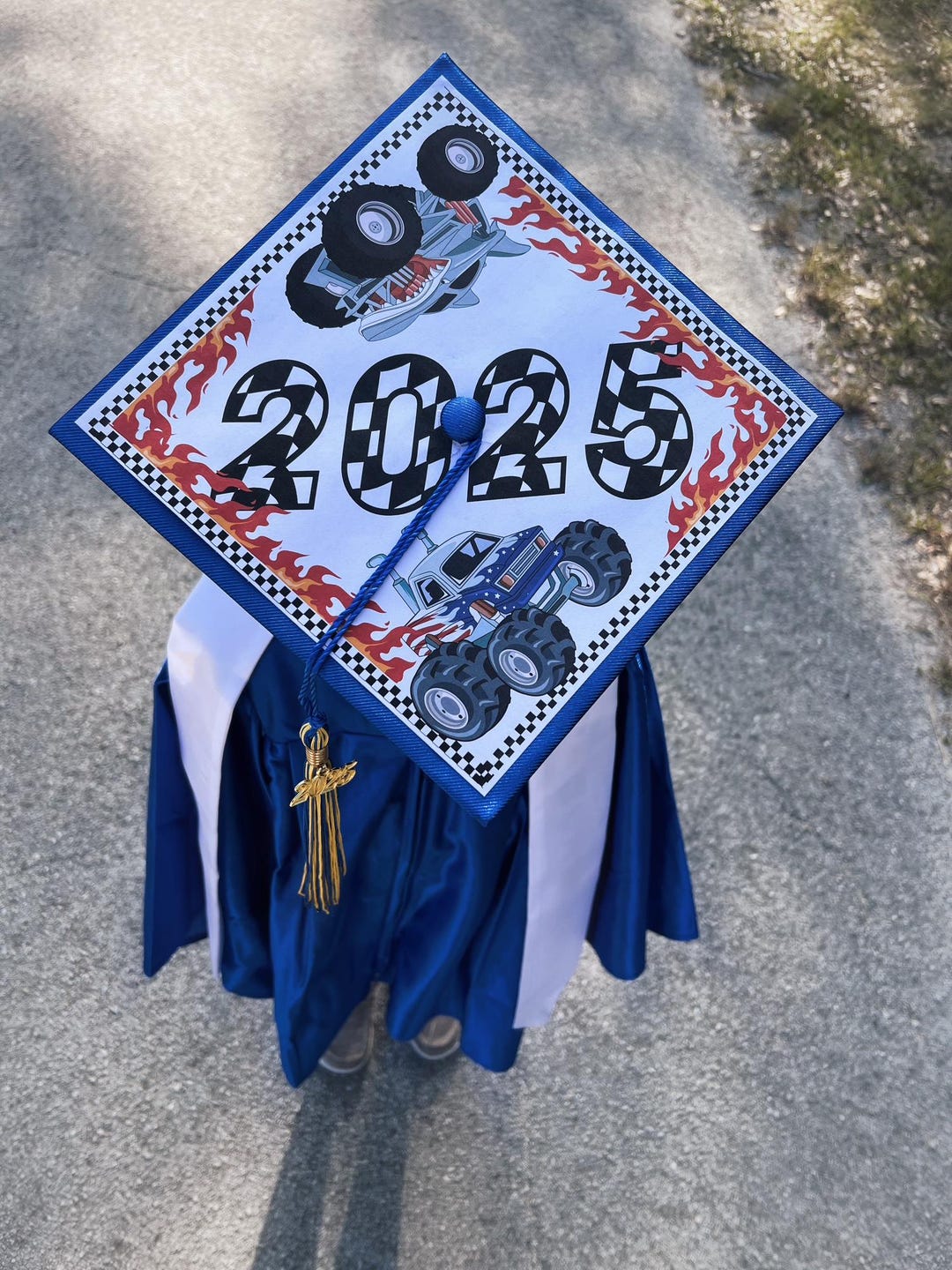 CRUSHING IT in 2025! | 8x8 Printable Monster Truck Grad Cap Art | Pre-k ...