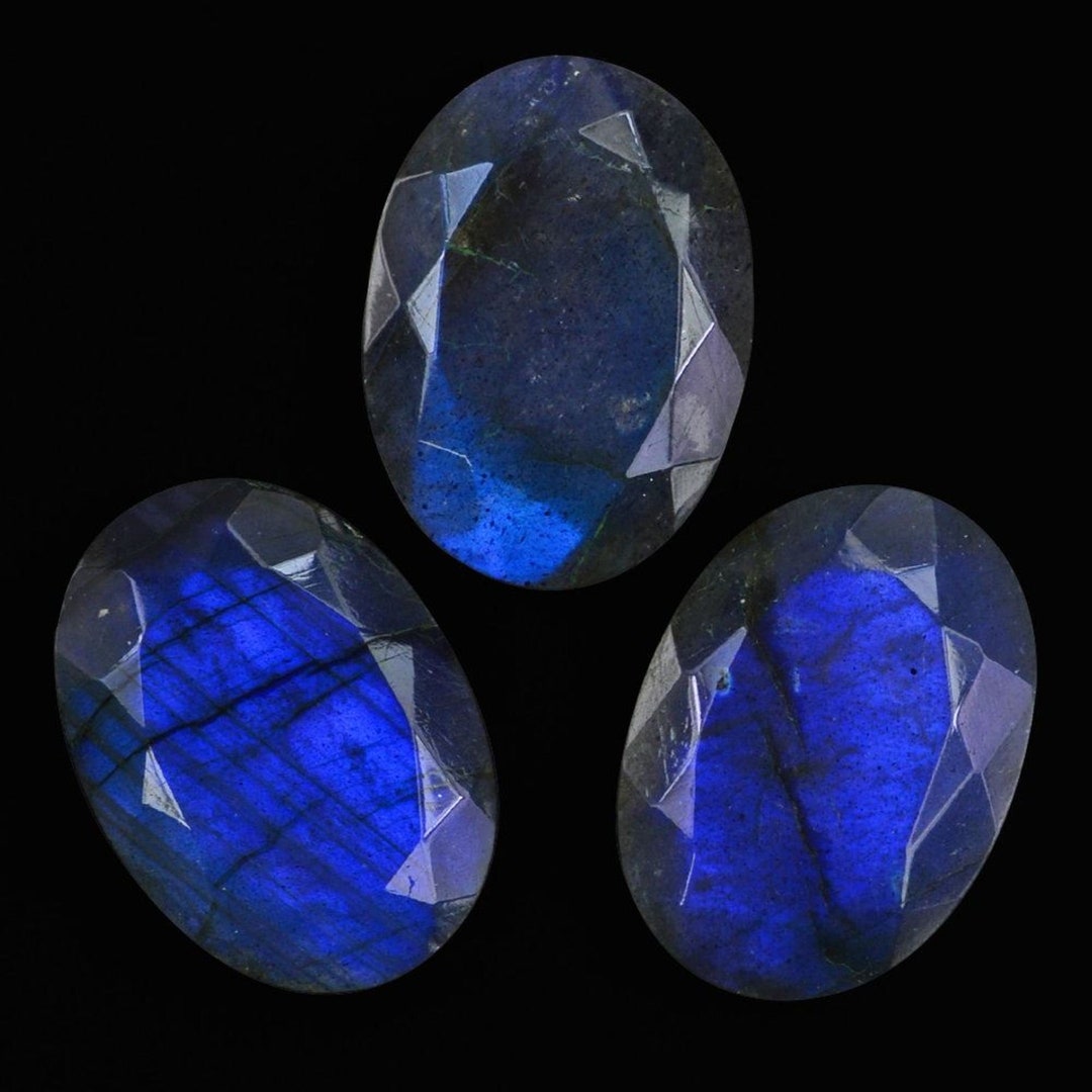 Labradorite Faceted Oval Cut Gemstone, Top Quality Flash - Top Quality ...