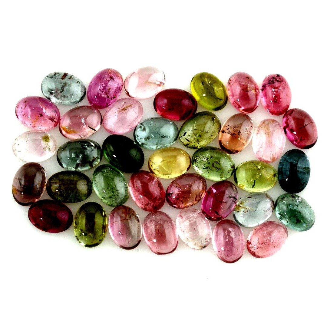 Multi Tourmaline Oval Cabochons- Tourmaline Cabochon- Natural ...