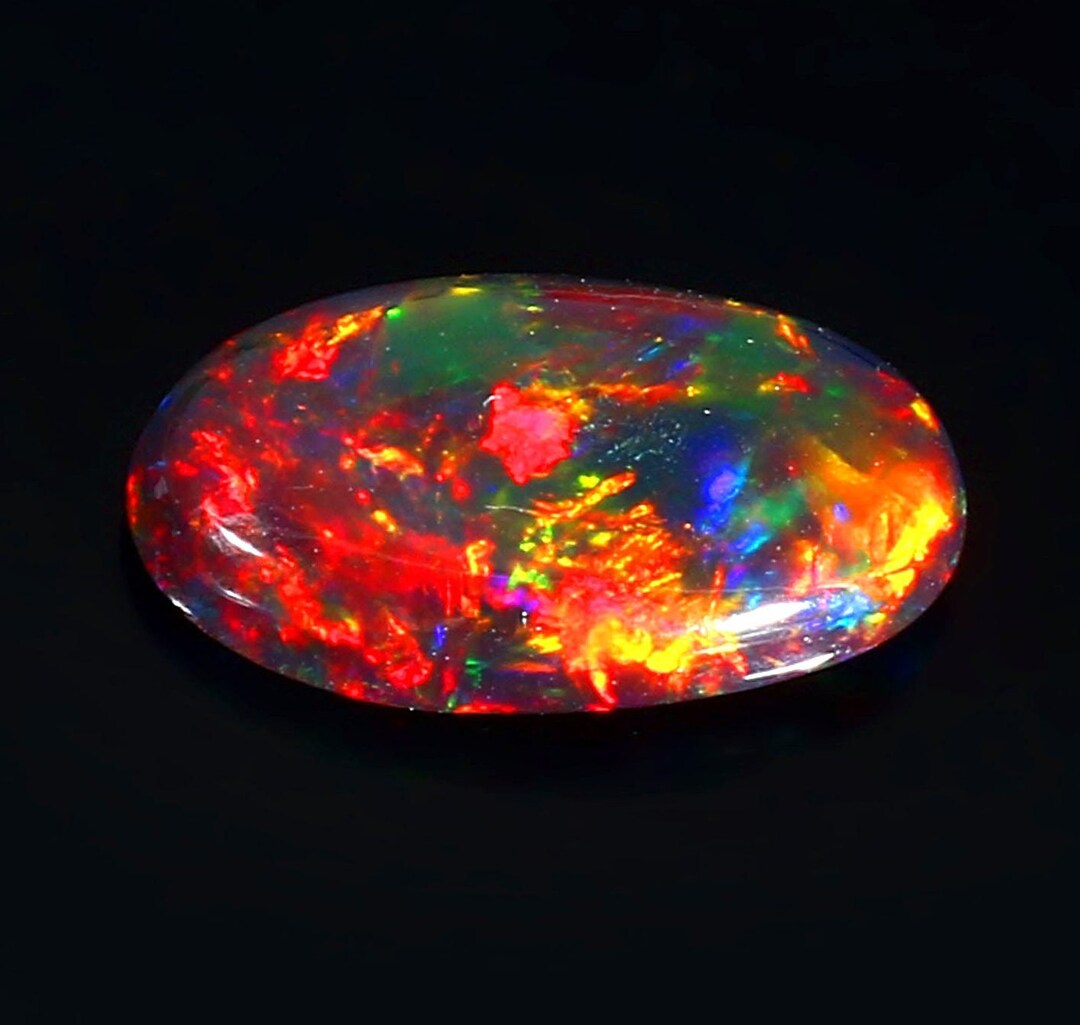 8x10mm Oval Black Opal -opal Cabochon- Welo Opal-opal Gemstone-multi ...
