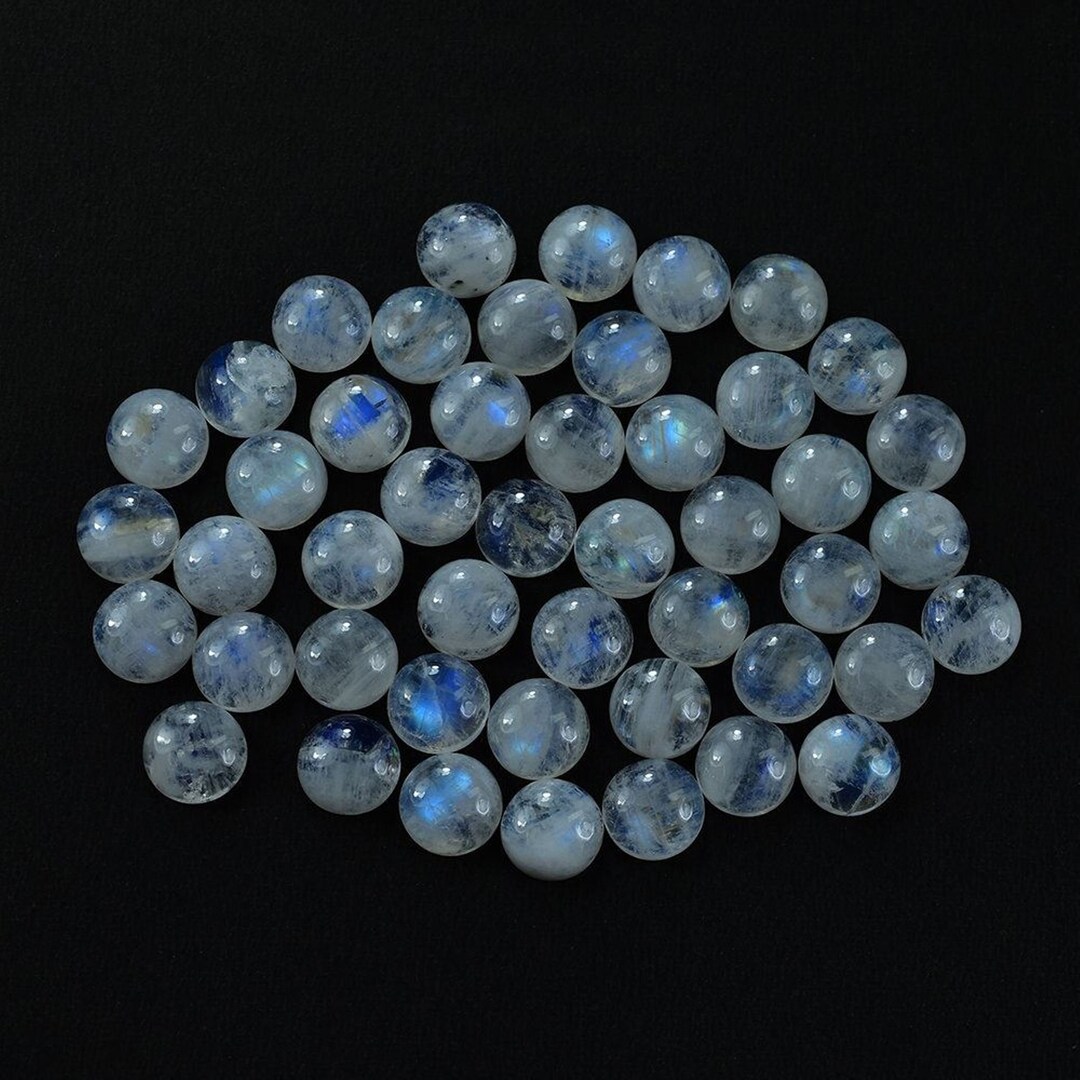 Rainbow Moonstone- Moonstone Round Cabs- Blue Moonstone- Moonstone ...