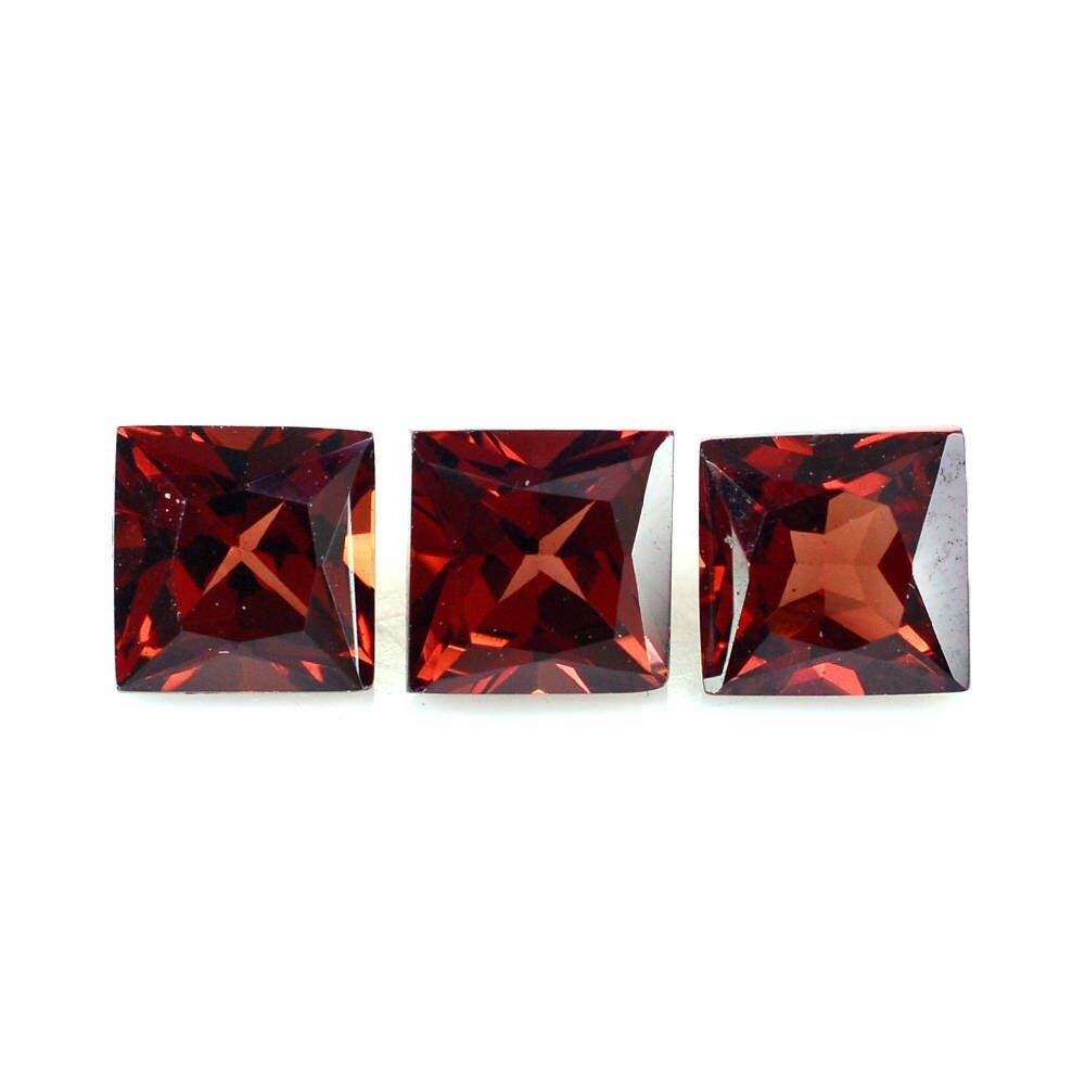 Natural Red Garnet Princess Cut Gemstone Garnet Faceted - Etsy