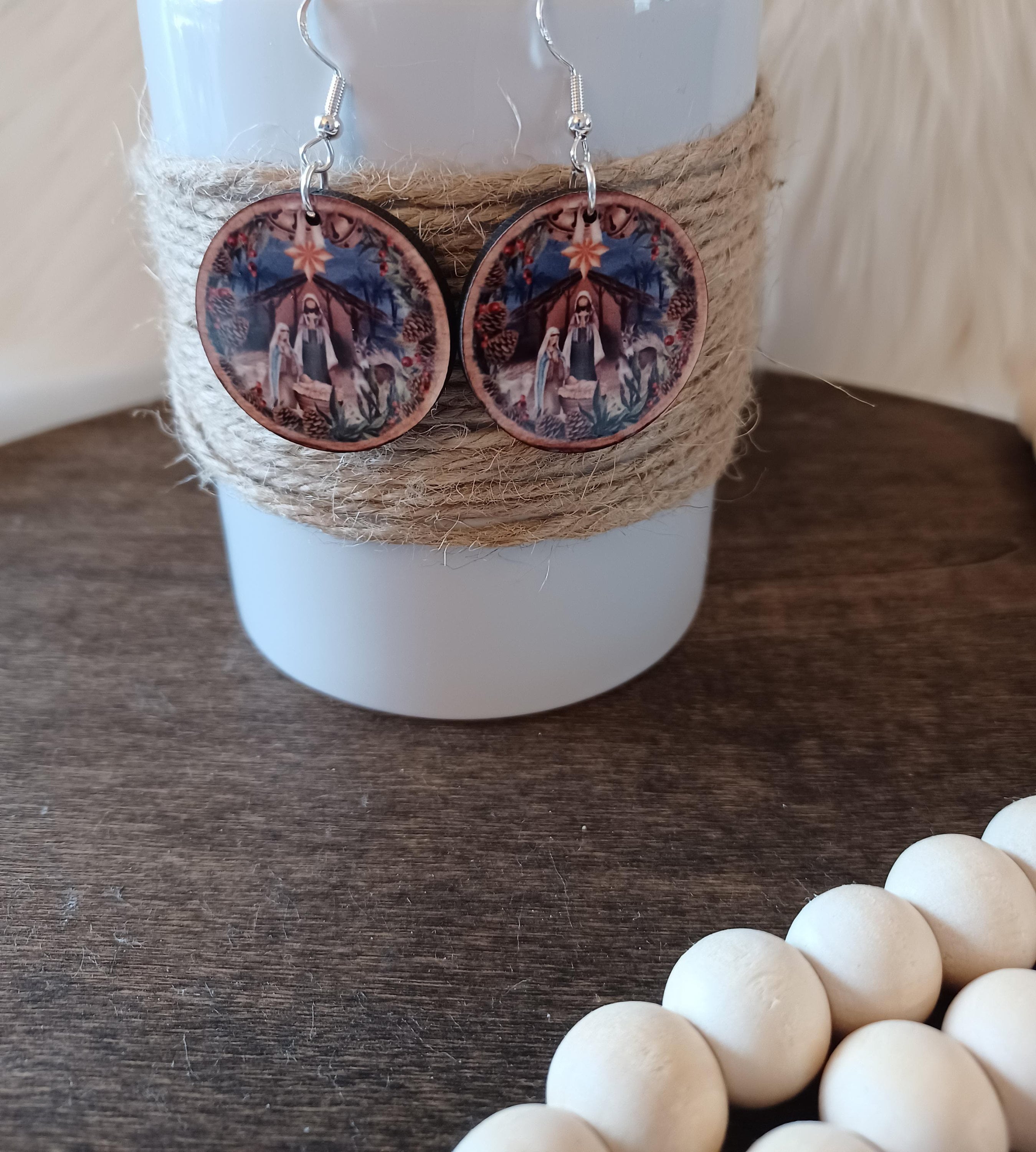 Nativity Earrings, Nativity Scene, Nativity Jewelry, Christmas Earrings ...