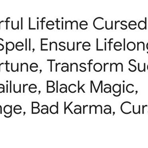 Powerful Lifetime Cursed Bad Luck Spell, Ensure Lifelong Misfortune ...