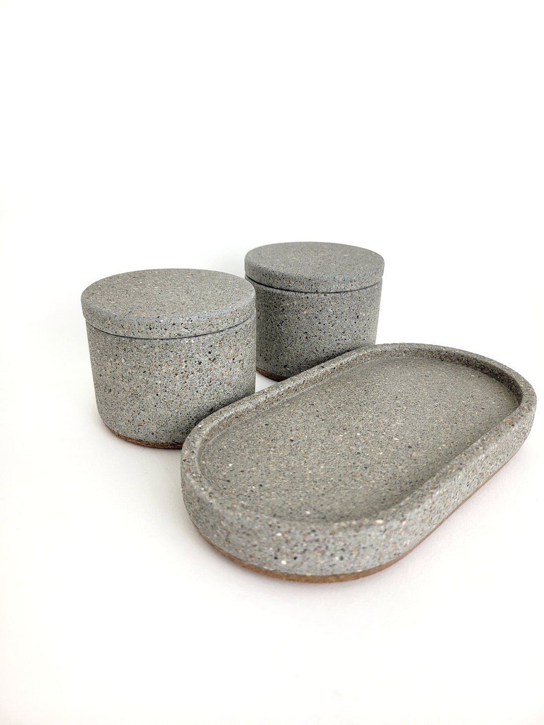Grey Salt Cellar Box Stone Salt Storage Container With Lid - Etsy
