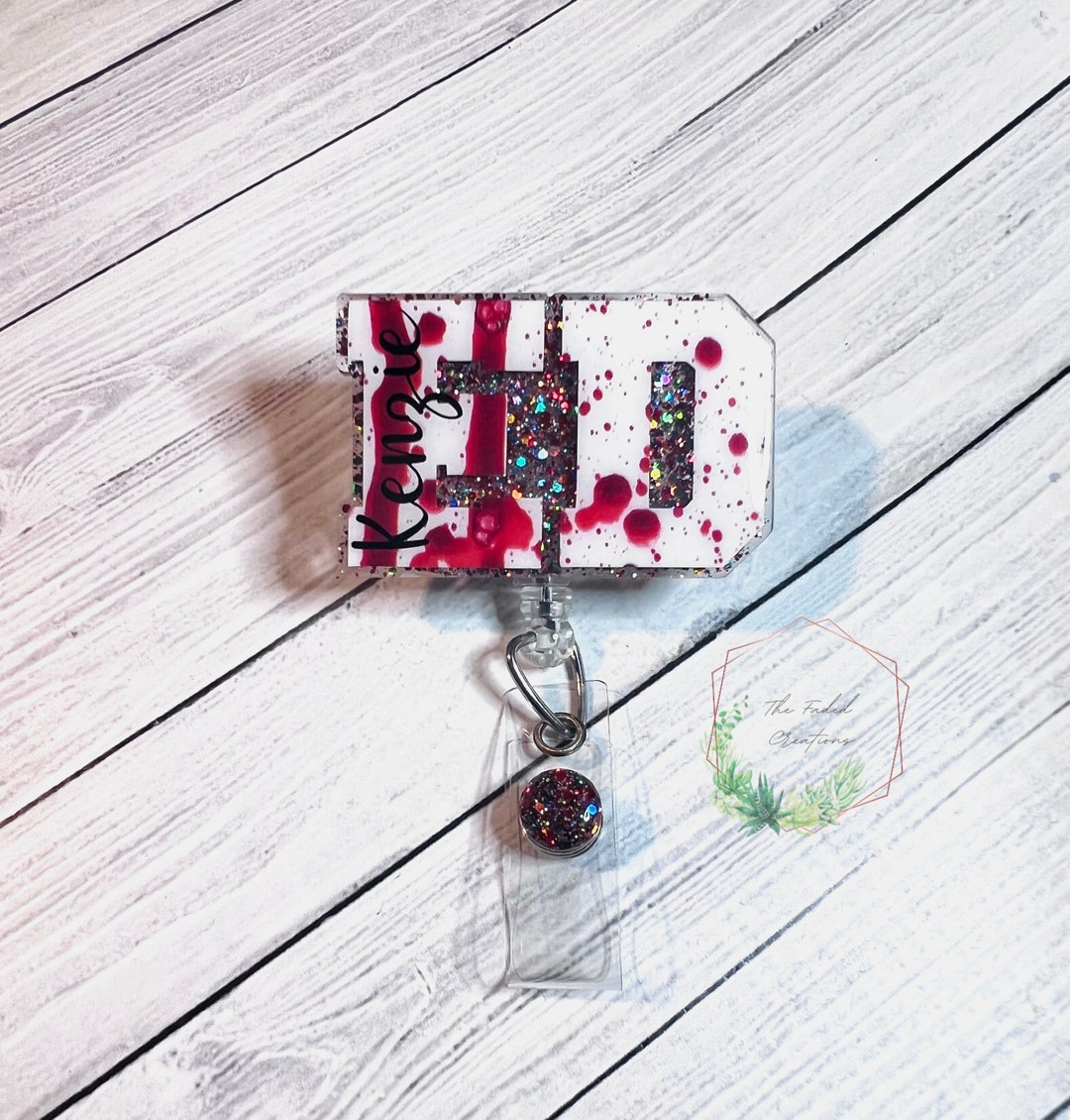 ED | Emergency Room | Nurse Tag | Medical Tag | Glitter | Badge Reel ...