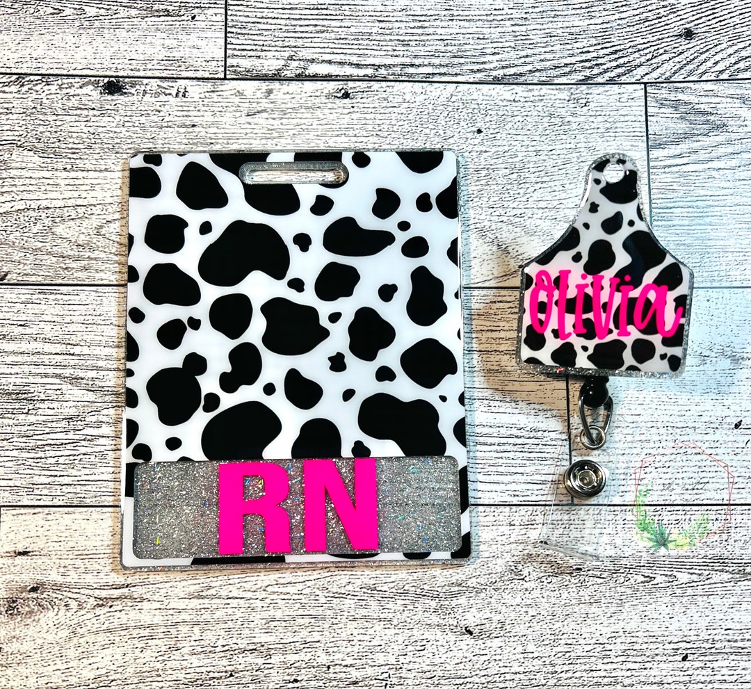 Cow - Cattle Tag Badge Buddy SET - Badge Buddy - Animal Print - Hot ...