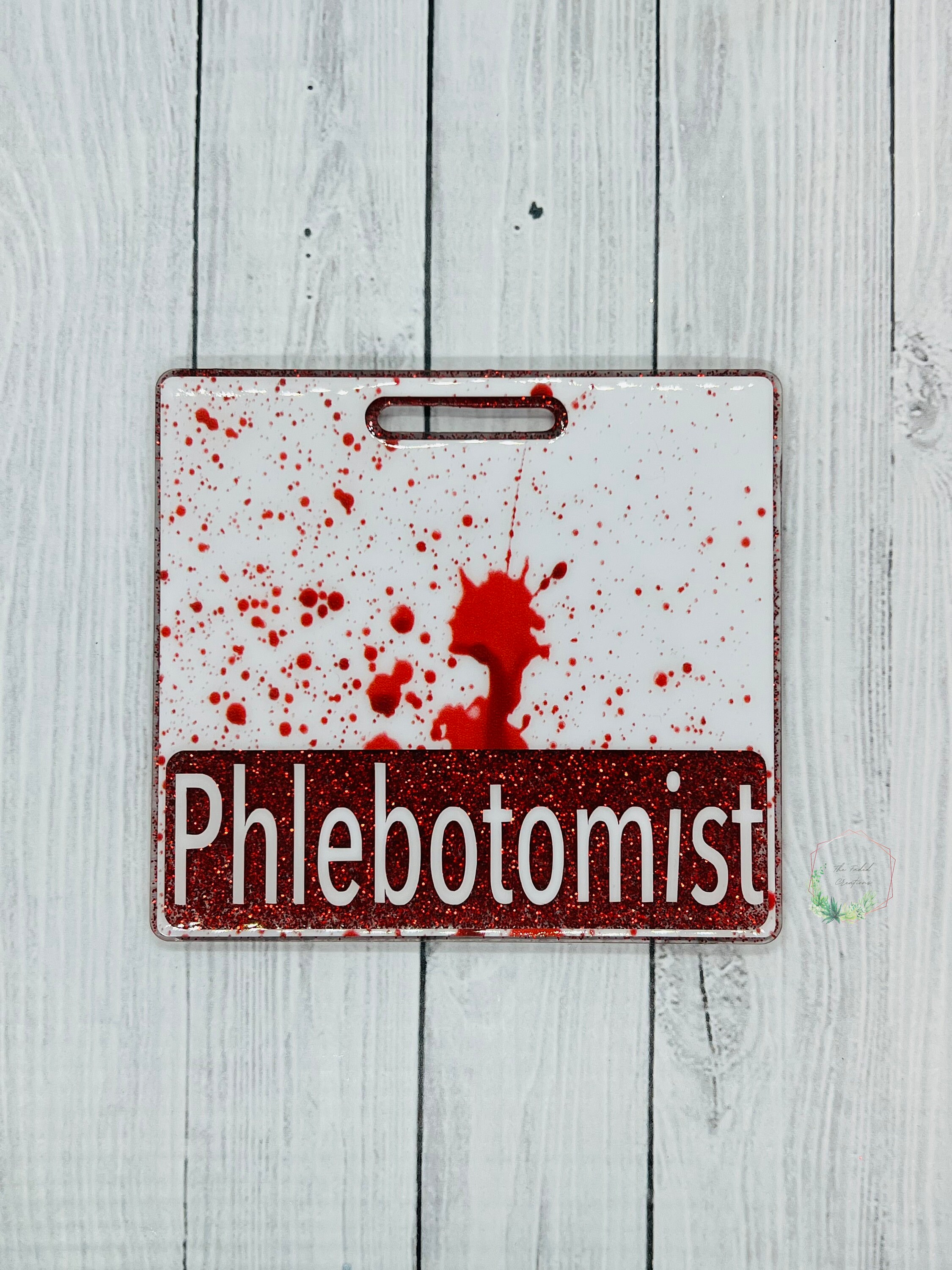 Blood Splatter Emergency Badge Buddy Holiday Badge Buddy - Etsy