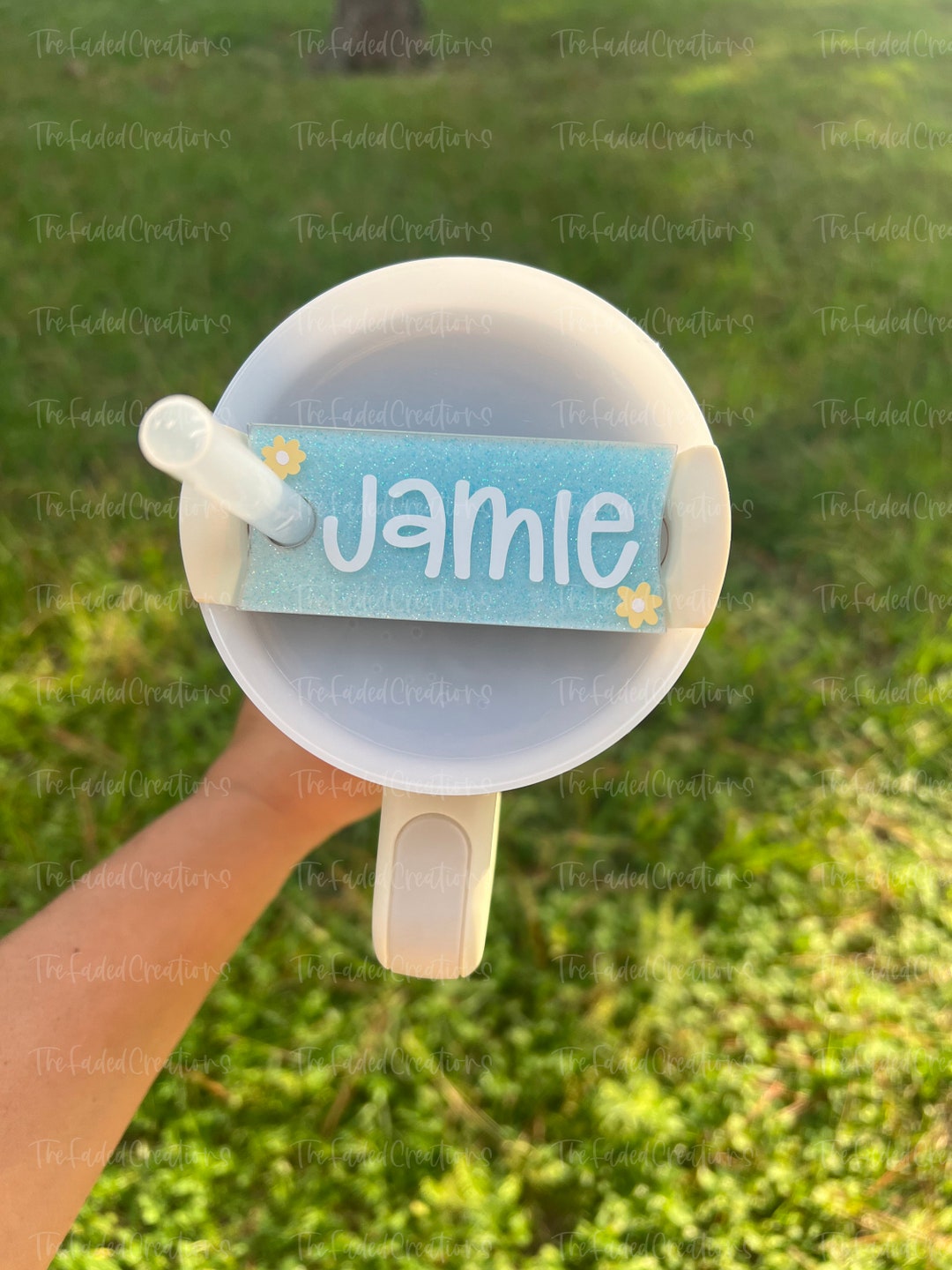 Cup Topper Name Tag Cute Assessories Acrylic Name Plate Name Tag Groovy ...