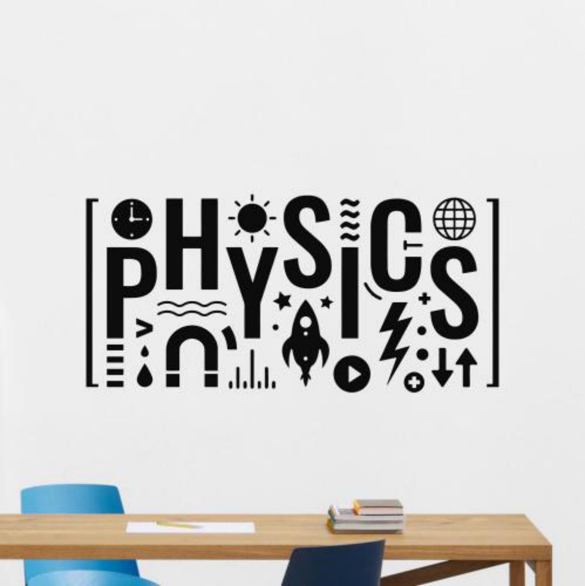 Physics Wall Decal Vinyl Sticker Physics Classroom Decor Wall | Etsy