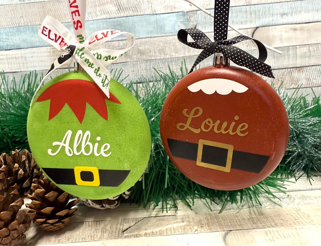 Personalised Santas Helper and Christmas Elf Baubles Gift Set. Elf ...