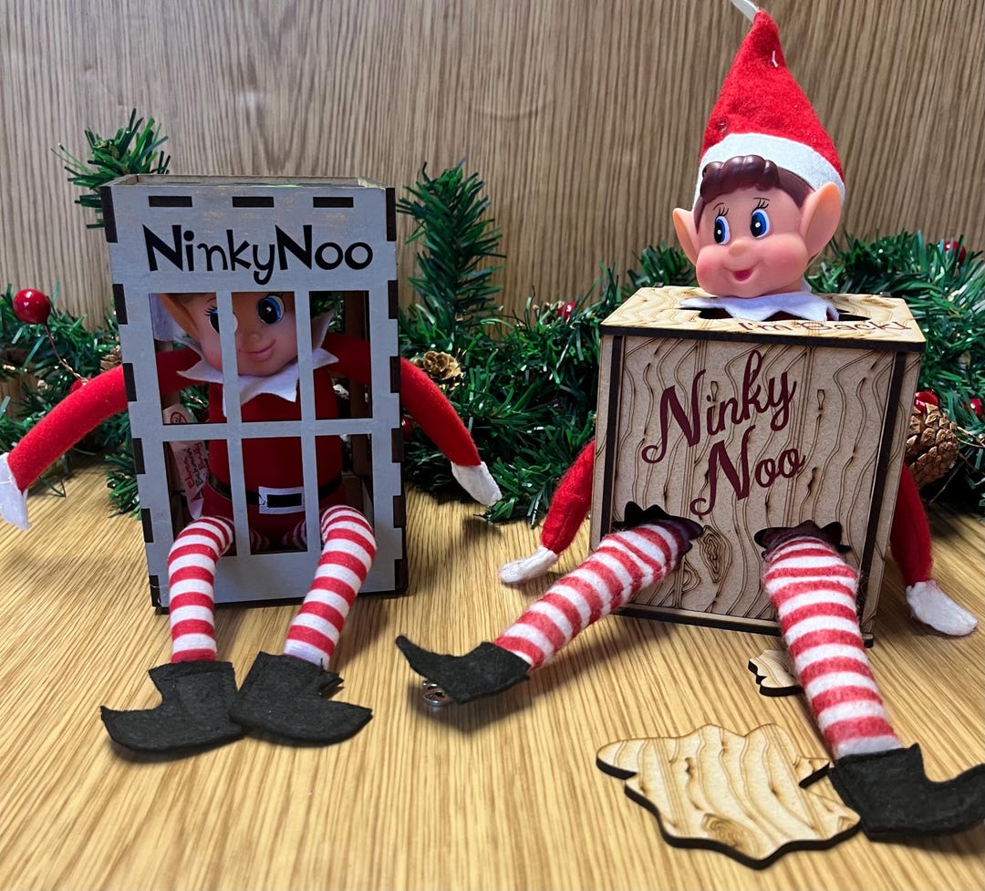 Christmas Elf Arrival Crate & Jail Prop Set Naughty Elf Shelf Christmas ...