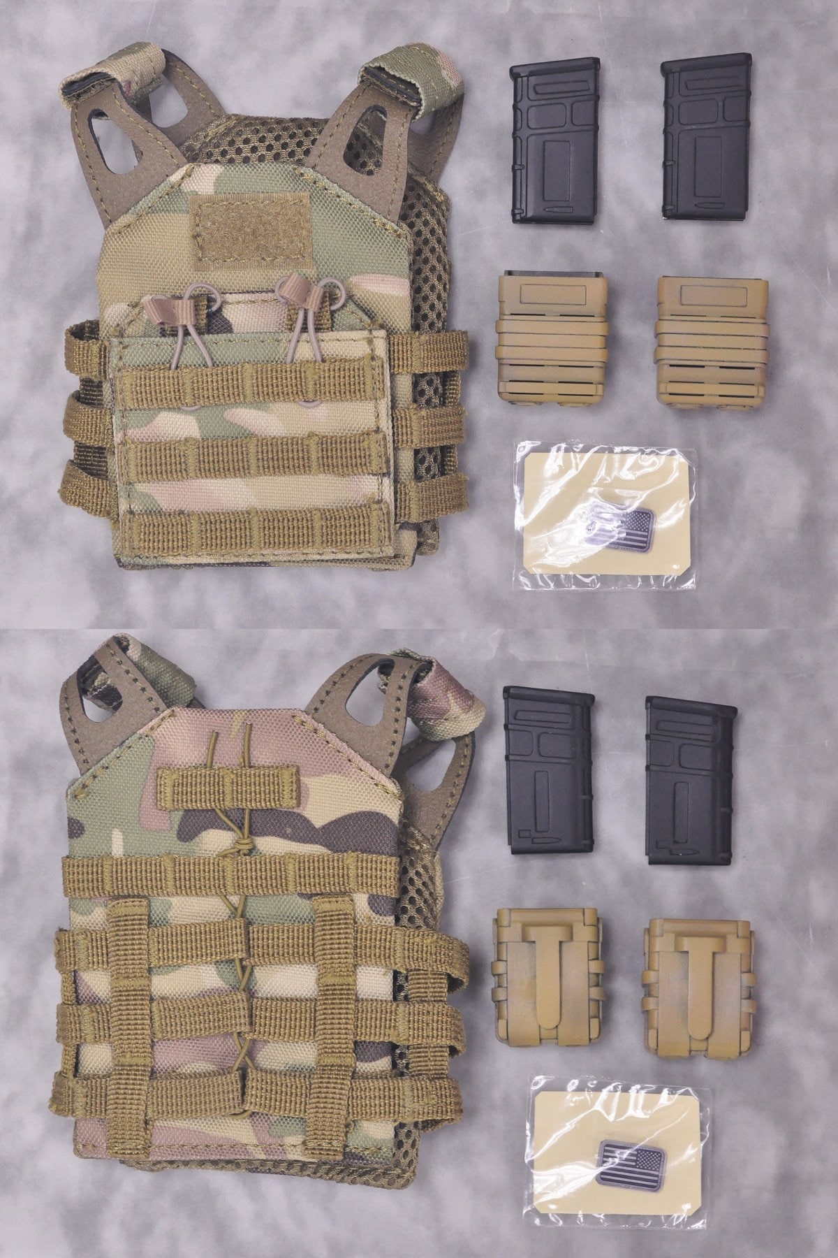 1:3 Scale Miniature Model Tactical Vest Two Magazines Two Holsters Set ...