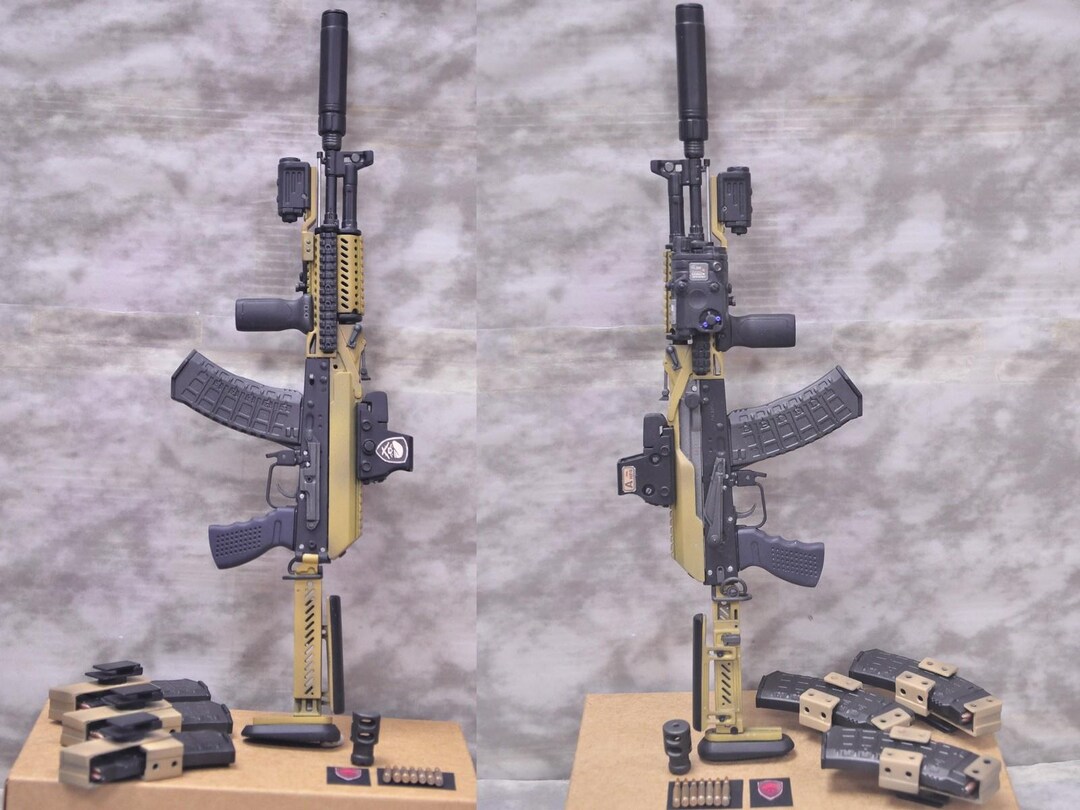 1:3 Scale Replica Miniature Model Kit Akm Tactial Cqb Rifie Dark Yellow ...