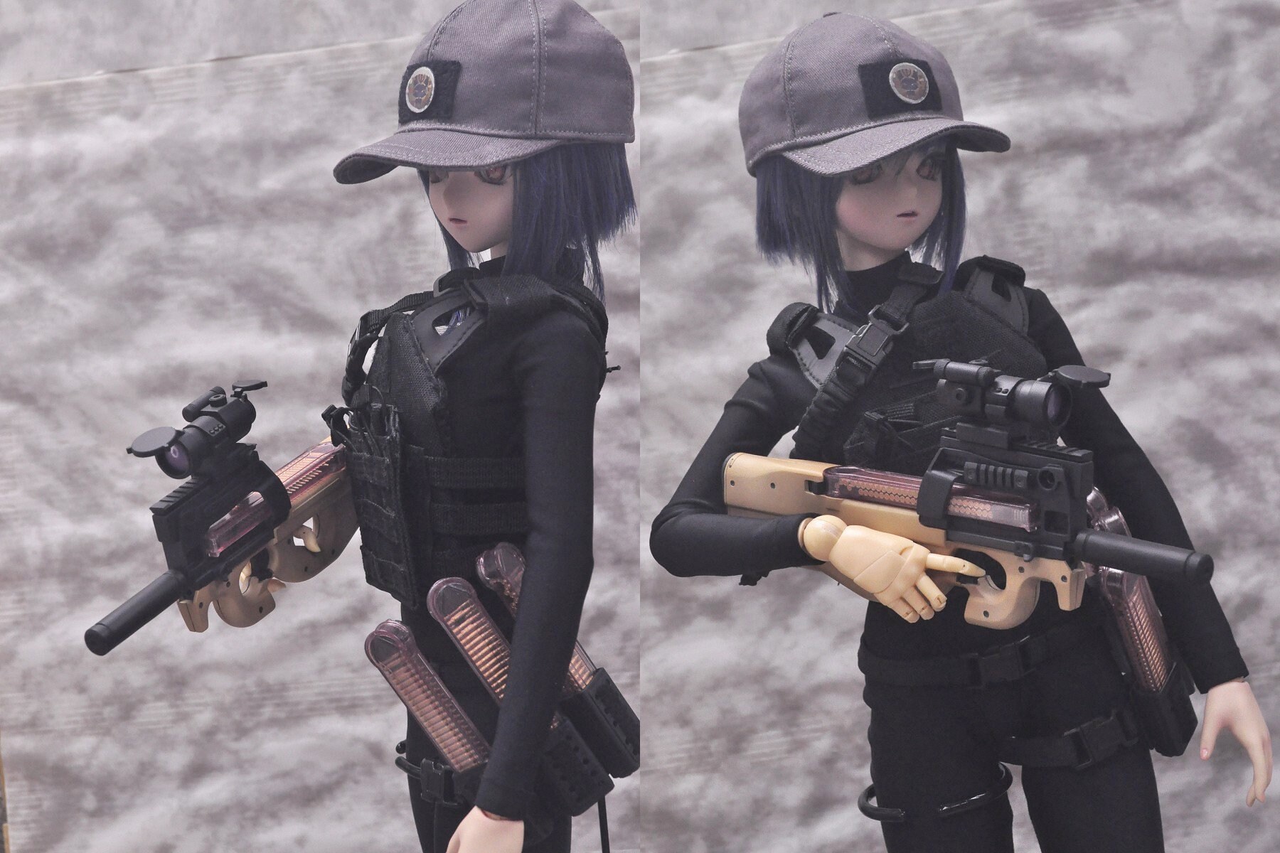 1:3 Scale Miniature Model Kit Fn P90 Full Set Black Tan Color Fit Volks ...