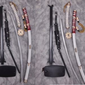 1:3 Scale Miniature Model Samurai Odachi Sword 50 Cm White Gold Color ...