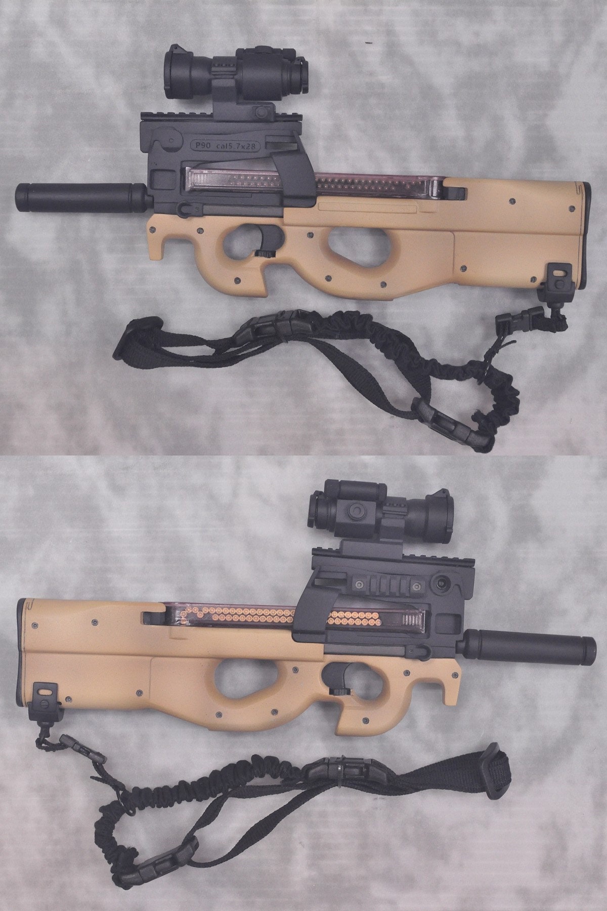 1:3 Scale Miniature Model Kit Fn P90 Full Set Black Tan Color Fit Volks ...