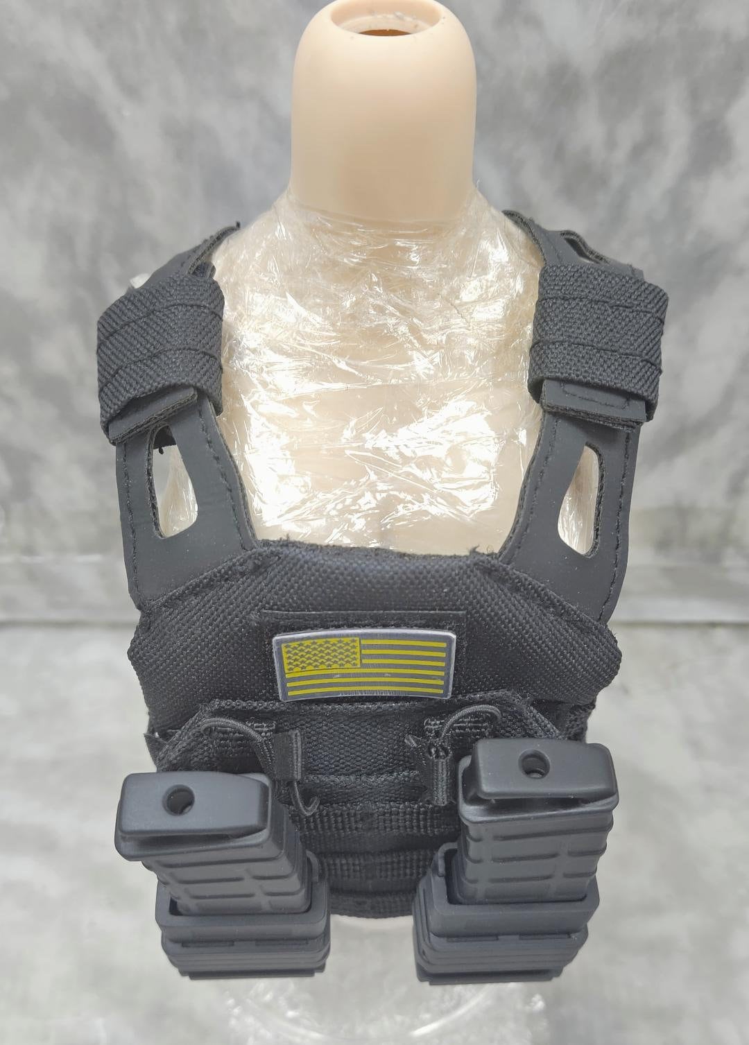 1:3 Scale Miniature Model Black Color Tactical Vest Two Magazines Two ...