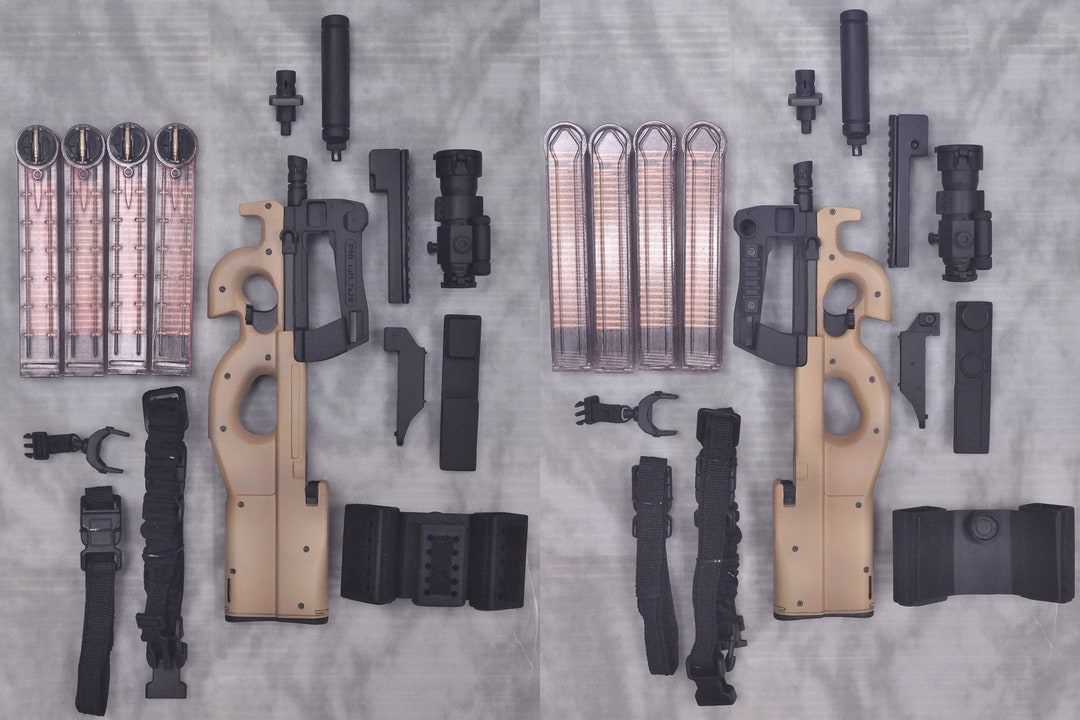1:3 Scale Miniature Model Kit Fn P90 Full Set Black Tan Color Fit Volks ...