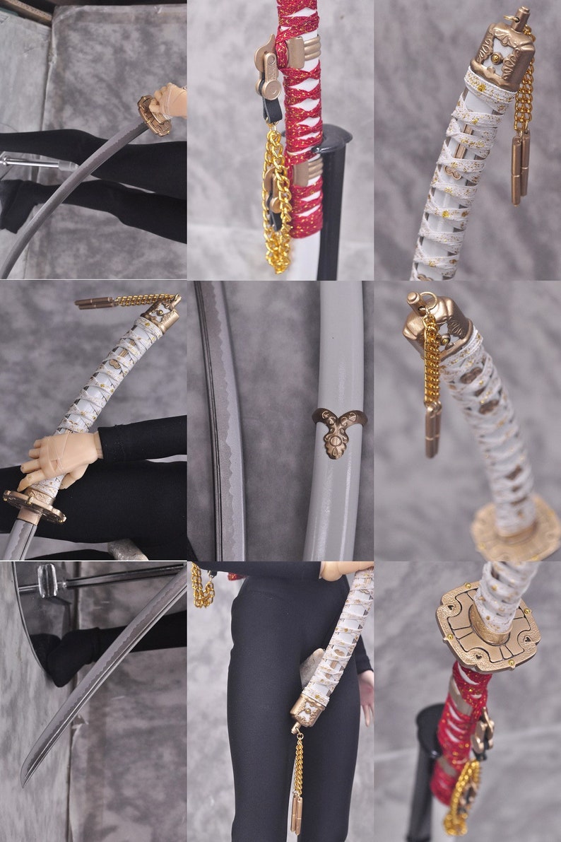 1:3 Scale Miniature Model Samurai Odachi Sword 50 Cm White Gold Color ...